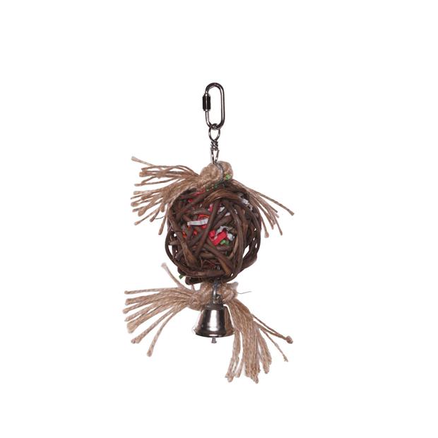Buy Kazoo Bird Toy Hanging Wicker Ball With Bell Medium for $12.95